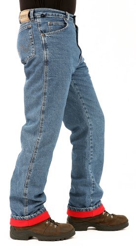 Wrangler mens Rugged Wear Woodland Thermal jeans, Stonewashed Denim, 32W x 30L US