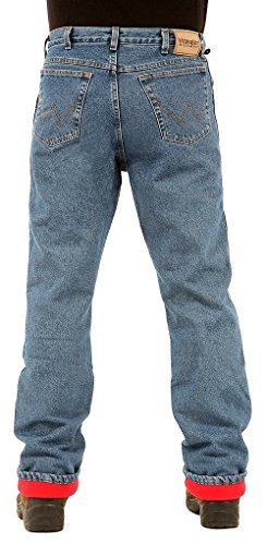 Wrangler mens Rugged Wear Woodland Thermal jeans, Stonewashed Denim, 32W x 30L US