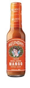 melinda’s mango habanero hot sauce - sweet & mild hot sauce - mango habanero sauce made with fresh ingredients, real mango, habanero peppers, vinegar, carrot & lime - 5oz, 1 pack