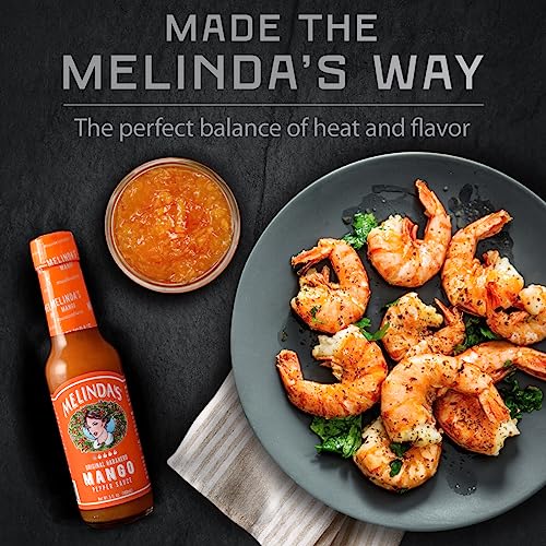 Melinda’s Mango Habanero Hot Sauce - Sweet & Mild Hot Sauce - Mango Habanero Sauce Made with Fresh Ingredients, Real Mango, Habanero Peppers, Vinegar, Carrot & Lime - 5oz, 1 Pack