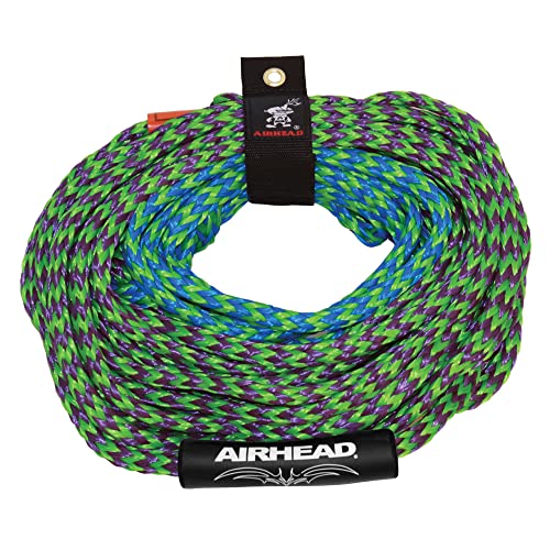 Airhead 2 Section Tow Rope | 1-4 Rider Towable Tube Rope, Dual Sections, 4,150lb Break Strength, 50 ft and 60 ft Options, Rope Keeper Included