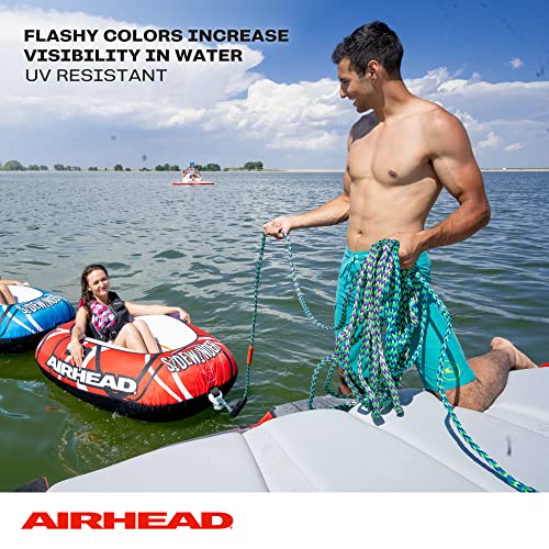 Airhead 2 Section Tow Rope | 1-4 Rider Towable Tube Rope, Dual Sections, 4,150lb Break Strength, 50 ft and 60 ft Options, Rope Keeper Included