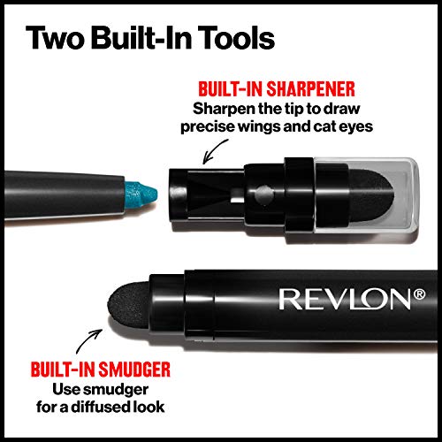 Revlon Pencil Eyeliner, ColorStay Eye Makeup with Built-in Sharpener, Waterproof, Smudgeproof, Longwearing with Ultra-Fine Tip, 201 Black, 0.01 Oz