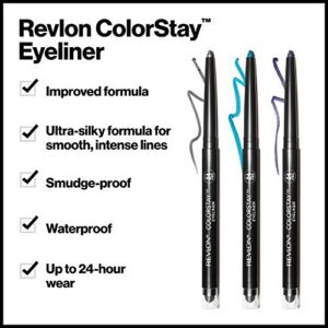 Revlon Pencil Eyeliner, ColorStay Eye Makeup with Built-in Sharpener, Waterproof, Smudgeproof, Longwearing with Ultra-Fine Tip, 201 Black, 0.01 Oz