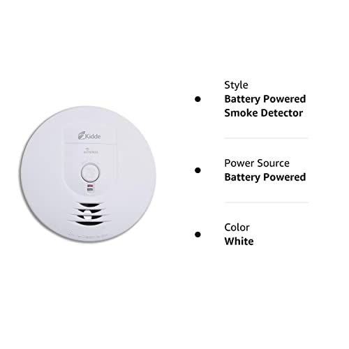 Kidde Wireless Smoke Detector, AA Battery Operated (Included), Ionization Sensor Wire-Free Interconnect Smoke Alarm