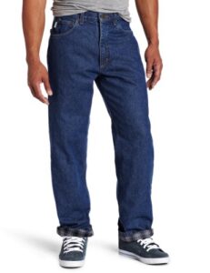 carhartt mens relaxed fit straight leg flannel lined (big & tall) jeans, dark stone, 48w x 30l big tall us