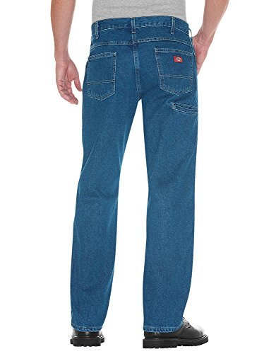 Dickies mens Relaxed Fit Workhorse jeans, Stone Washed Indigo Blue, 34W x 30L US