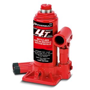 powerbuilt heavy duty 4-ton bottle jack, 8000-pound capacity hydraulic car lift, vehicles, trucks, red 640905