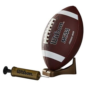 wilson ncaa supreme composite leather football w/ pump & tee - junior size, brown