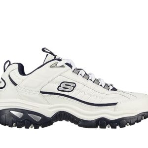 Skechers Men's Energy Afterburn Lace-Up Sneaker, White/Navy, 11 Wide