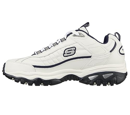 Skechers Men's Energy Afterburn Lace-Up Sneaker, White/Navy, 11 Wide