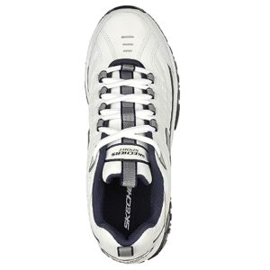 Skechers Men's Energy Afterburn Lace-Up Sneaker, White/Navy, 11 Wide