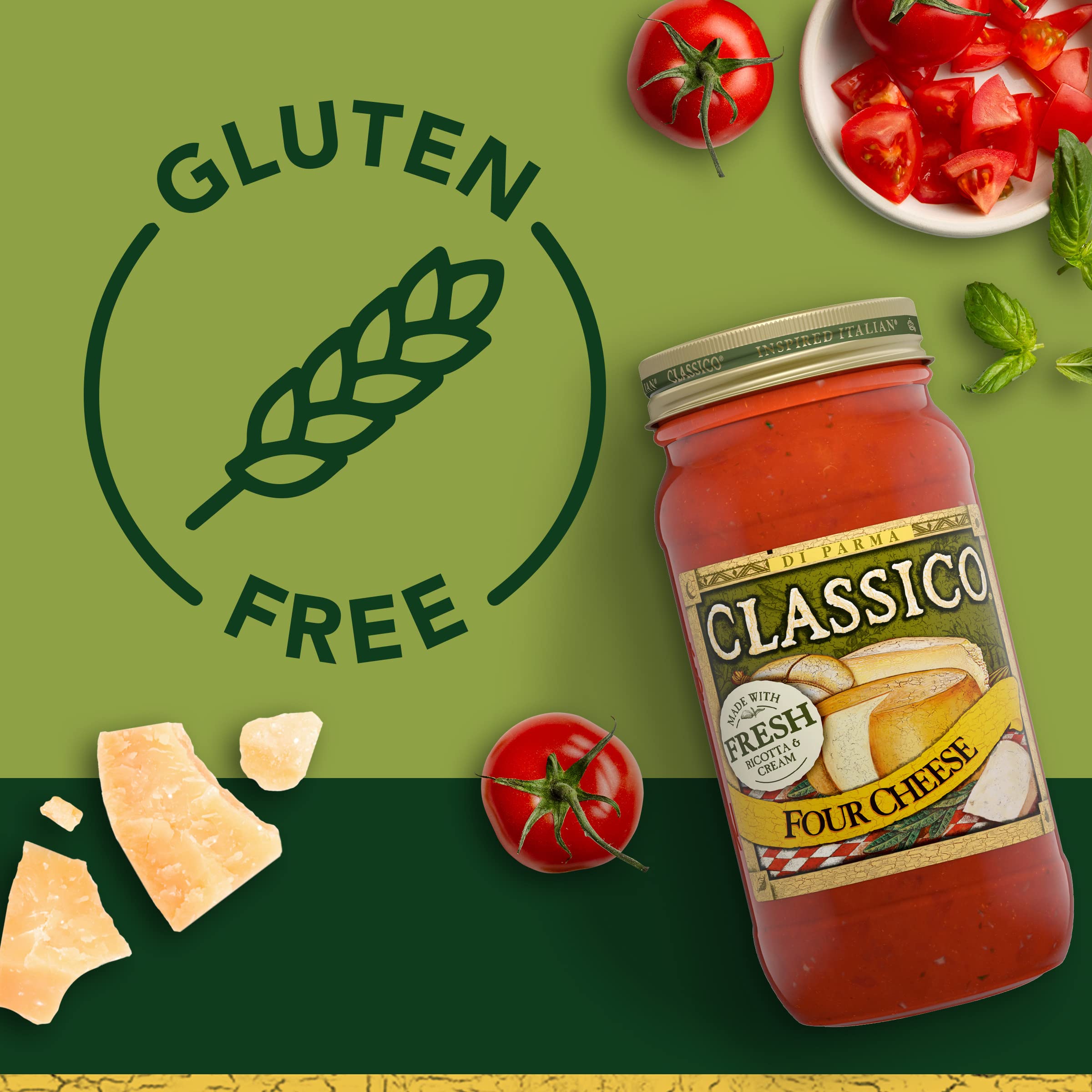 Classico Four Cheese Tomato Spaghetti Pasta Sauce (24 oz Jar)