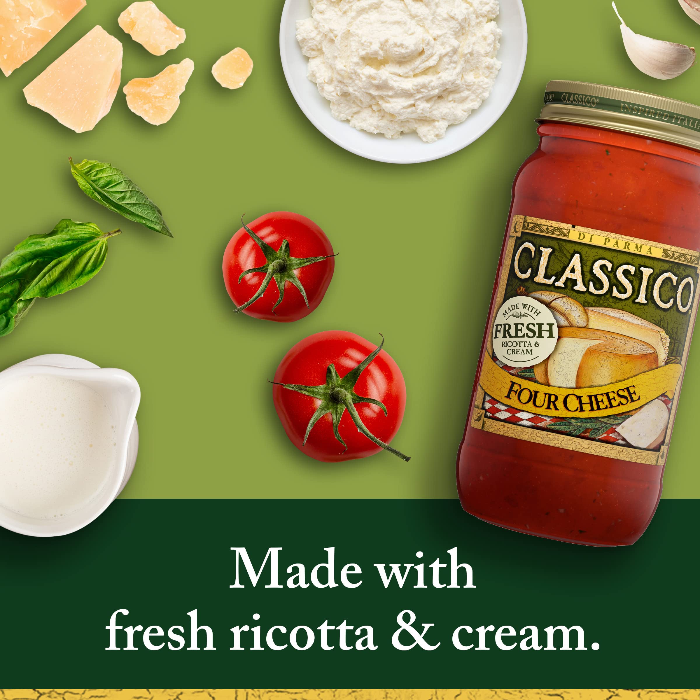 Classico Four Cheese Tomato Spaghetti Pasta Sauce (24 oz Jar)