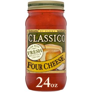 Classico Four Cheese Tomato Spaghetti Pasta Sauce (24 oz Jar)