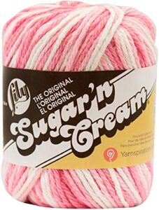 lily sugar 'n cream the original ombre yarn, 4-ply worsted, strawberry, 2 ounces/95 yards (pack of 1)