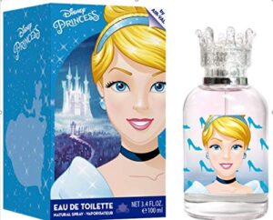 disney princess perfume eau de toilette made in spain, blue, cinderella for girls by air val international, 3.4 fl oz