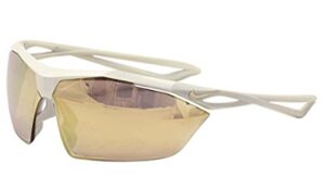 nike vaporwing elite r sunglasses (matte white/speed tint uml gold mirror)