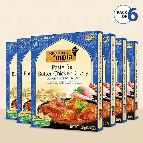 Kitchens Of India Paste for Butter Chicken Curry, 3.5-Ounce Boxes (Pack of 6)