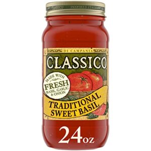 classico traditional sweet basil tomato spaghetti pasta sauce (24 oz jar)