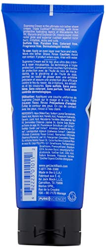 Jack Black Supreme Cream Triple Cushion Shave Lather, 2.6 oz