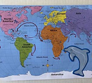 8” x 16” Labeled World Practice Maps, 30 Sheets in a Pack for Social Studies, Geography, Map Activities, Drill and Practice, Current Event Activities, Learning Games and More