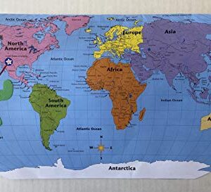 8” x 16” Labeled World Practice Maps, 30 Sheets in a Pack for Social Studies, Geography, Map Activities, Drill and Practice, Current Event Activities, Learning Games and More