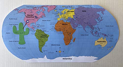 8” x 16” Labeled World Practice Maps, 30 Sheets in a Pack for Social Studies, Geography, Map Activities, Drill and Practice, Current Event Activities, Learning Games and More