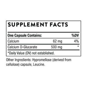 Thorne Calcium D-Glucarate - Dietary Calcium Supplement to Support Liver Health & Healthy Cholesterol Levels in a Normal Range - 90 Capsules