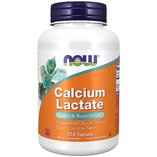 NOW Supplements, Calcium Lactate, Supports Bone Health, Easy to Swallow Tablet, 250 Tablets