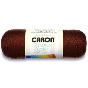 caron simply soft solids yarn, 6oz, gauge 4 medium, 100% acrylic, chocolate - machine wash & dry (h970039750)