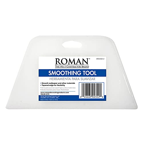 ROMAN’s Wallpaper Smoothing Tool for Home Improvement, Wallpaper Smoother for Installation, 7.75-Inch Wide, Plastic, White