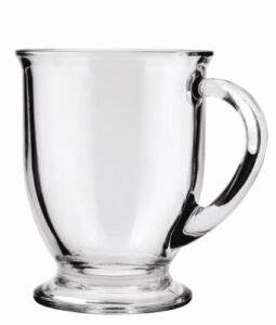 anchor hocking 16-oz café glass coffee mugs, clear, set of 6