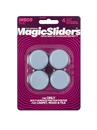 Magic Sliders 4038 Series 1-1/2" Sliding Disc, Gray, Pack of 4,Grey