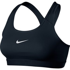 nike women's pro bra black/black/white sports bra sm