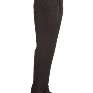 Haggar mens Mynx Gabardine Hidden Expandable Waistband Classic Fit Front Pleated dress pants, Black, 38W x 30L US