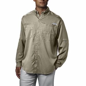 Columbia Men's Plus Tamiami II Long Sleeve Shirt, Fossil - Small