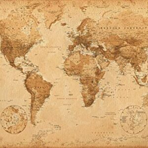 World Map (Antique) Art  24x36 Poster