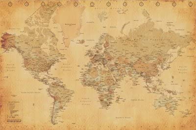 World Map (Antique) Art  24x36 Poster