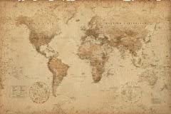 World Map (Antique) Art  24x36 Poster