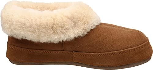 Acorn Shearling Bootie Slippers for Women - Genuine Sheepskin, Memory Foam, Non-Slip, Durable - House Slippers with Indoor/Outdoor Sole