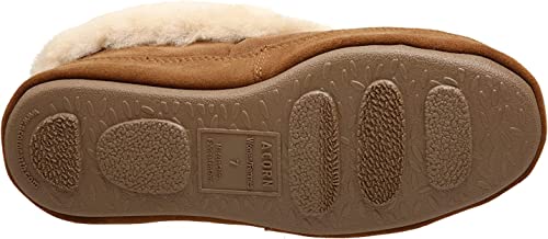 Acorn Shearling Bootie Slippers for Women - Genuine Sheepskin, Memory Foam, Non-Slip, Durable - House Slippers with Indoor/Outdoor Sole