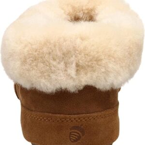 Acorn Shearling Bootie Slippers for Women - Genuine Sheepskin, Memory Foam, Non-Slip, Durable - House Slippers with Indoor/Outdoor Sole