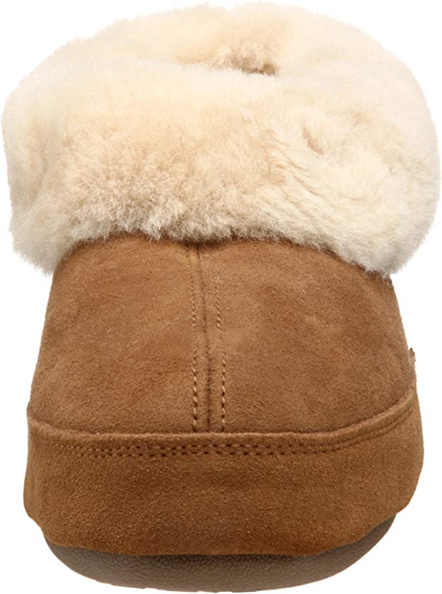 Acorn Shearling Bootie Slippers for Women - Genuine Sheepskin, Memory Foam, Non-Slip, Durable - House Slippers with Indoor/Outdoor Sole