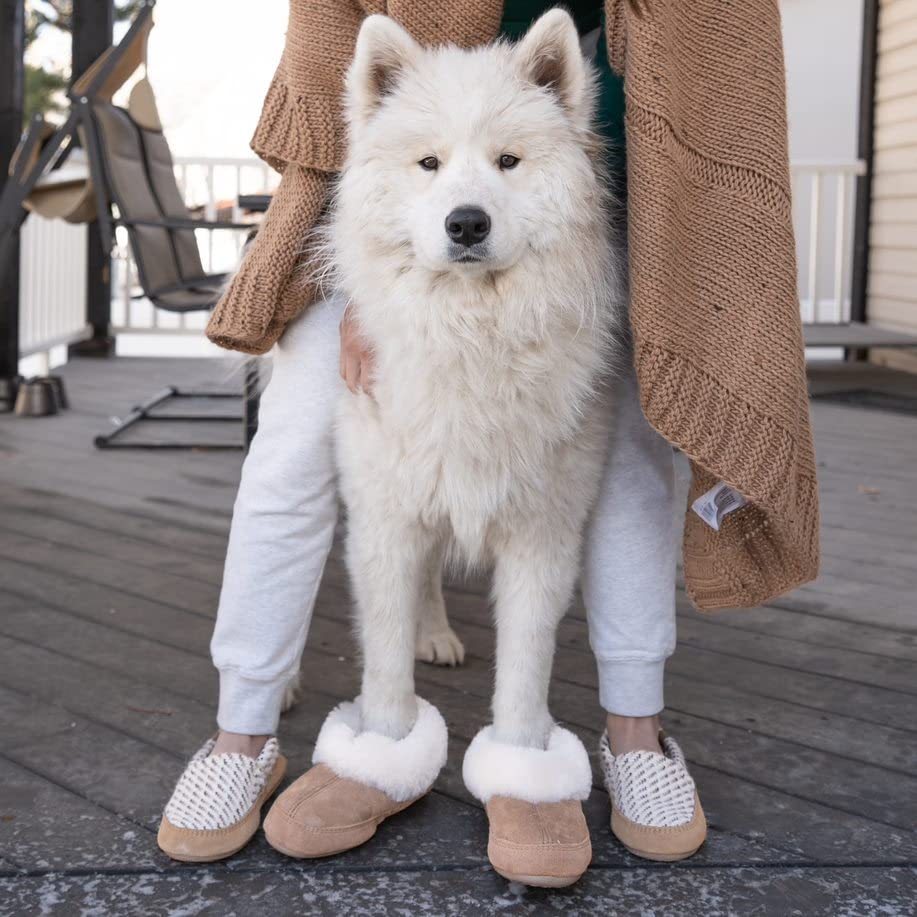 Acorn Shearling Bootie Slippers for Women - Genuine Sheepskin, Memory Foam, Non-Slip, Durable - House Slippers with Indoor/Outdoor Sole