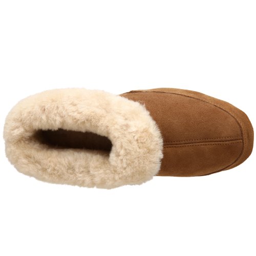 Acorn Shearling Bootie Slippers for Women - Genuine Sheepskin, Memory Foam, Non-Slip, Durable - House Slippers with Indoor/Outdoor Sole