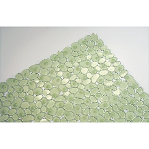 iDesign Pebblz Non-Slip Suction Bath Mat for Shower, Bathtub - Green 26" x 13.5"