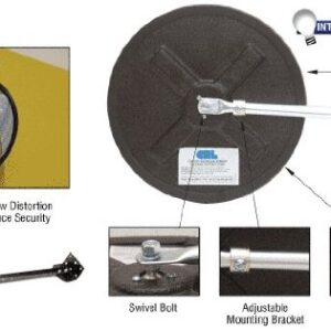 C.R. LAURENCE PLXR36 CRL 36" Diameter Circular Heavy-Duty Clear Plexiglas Convex Mirror