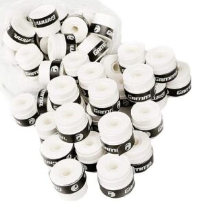 gamma sports supreme overgrip for tennis, pickleball, squash, badminton, and racquetball racquets, 60-jar, white