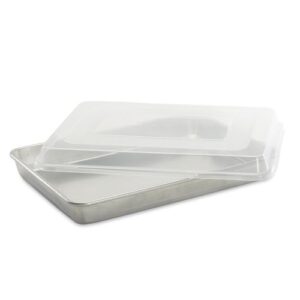 nordic ware natural high sided sheet cake pan, silver